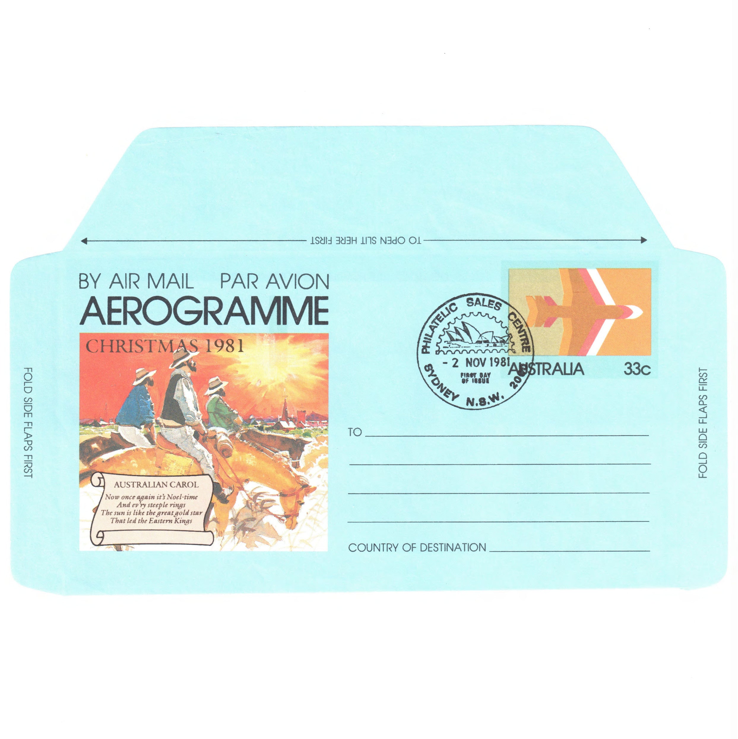 Australian 1981 33c Christmas FDI Aerogramme - Philatelic Sales Centre ...
