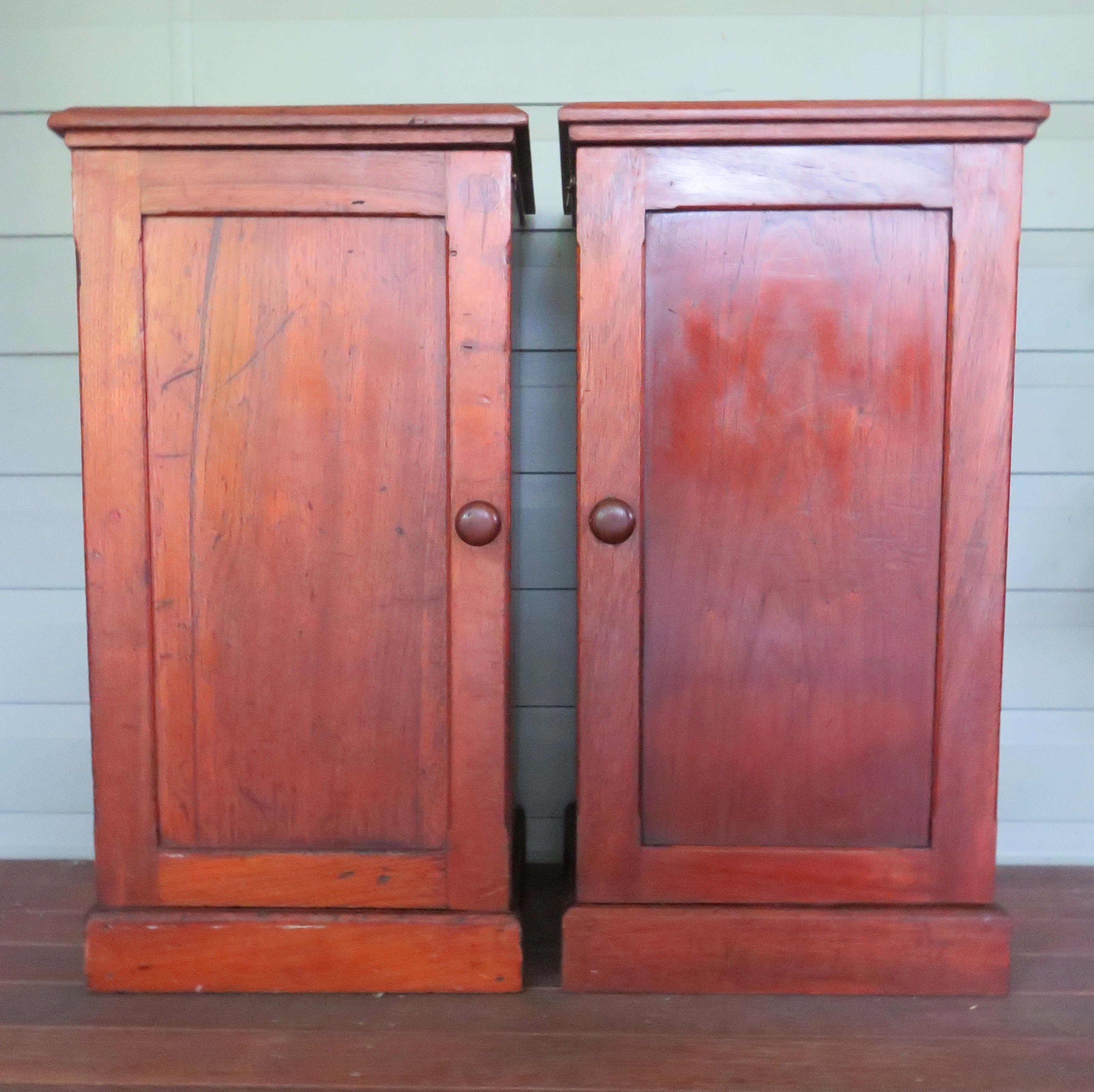 Australian Cedar Bedside Cabinets (Restored) – Gumnut Antiques