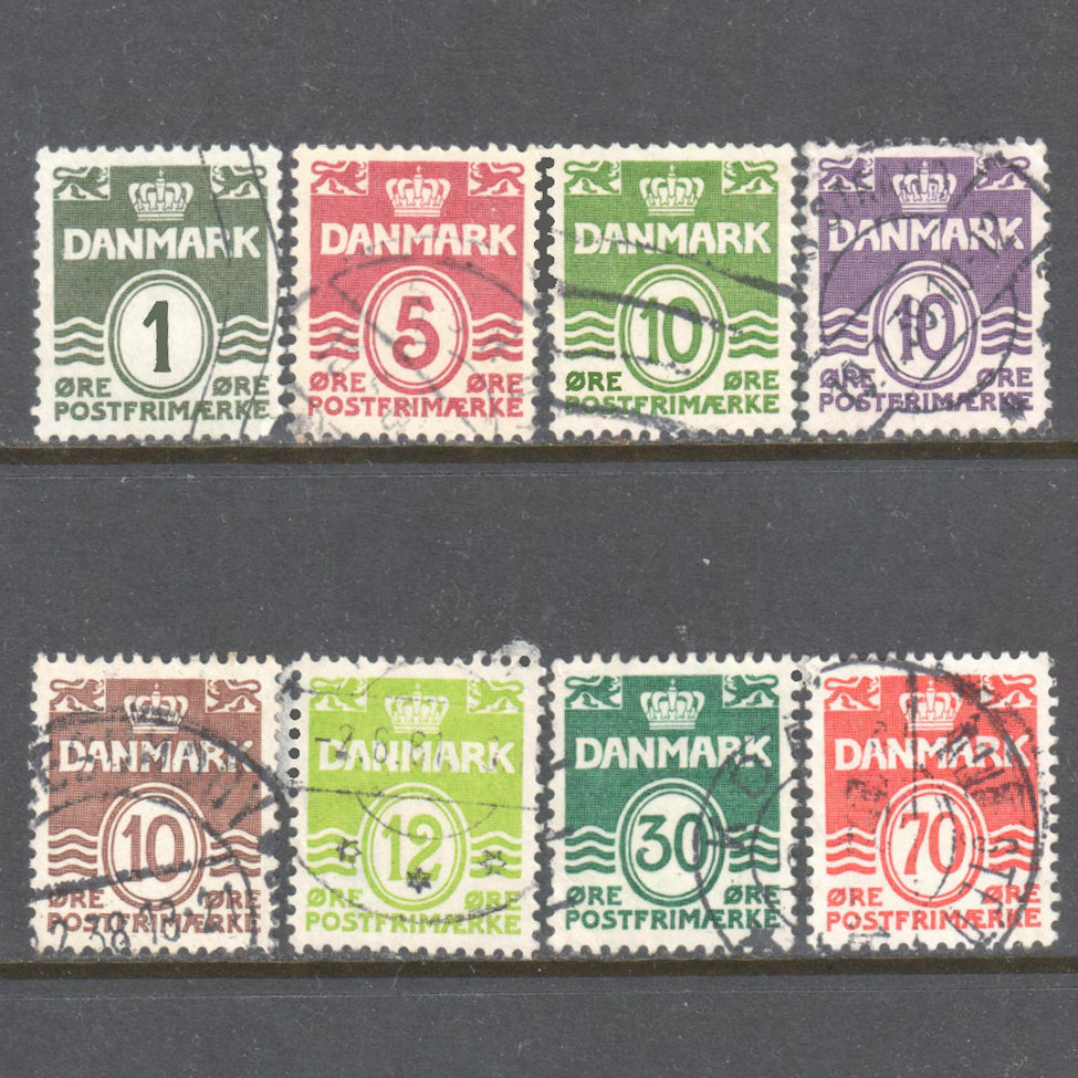 Danmark Wavey Lines Partial Stamp Set- Cancelled – Gumnut Antiques
