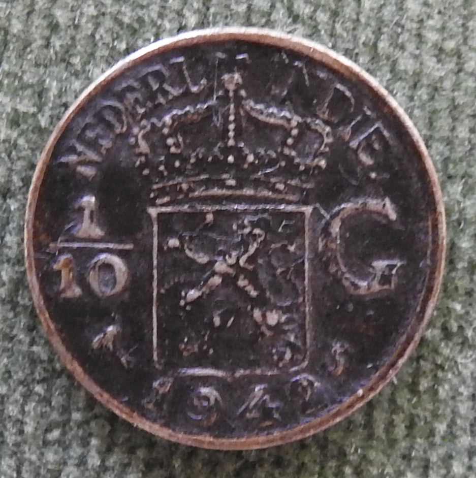Dutch East Indies 1942 1/10 Gulden Coin – Gumnut Antiques