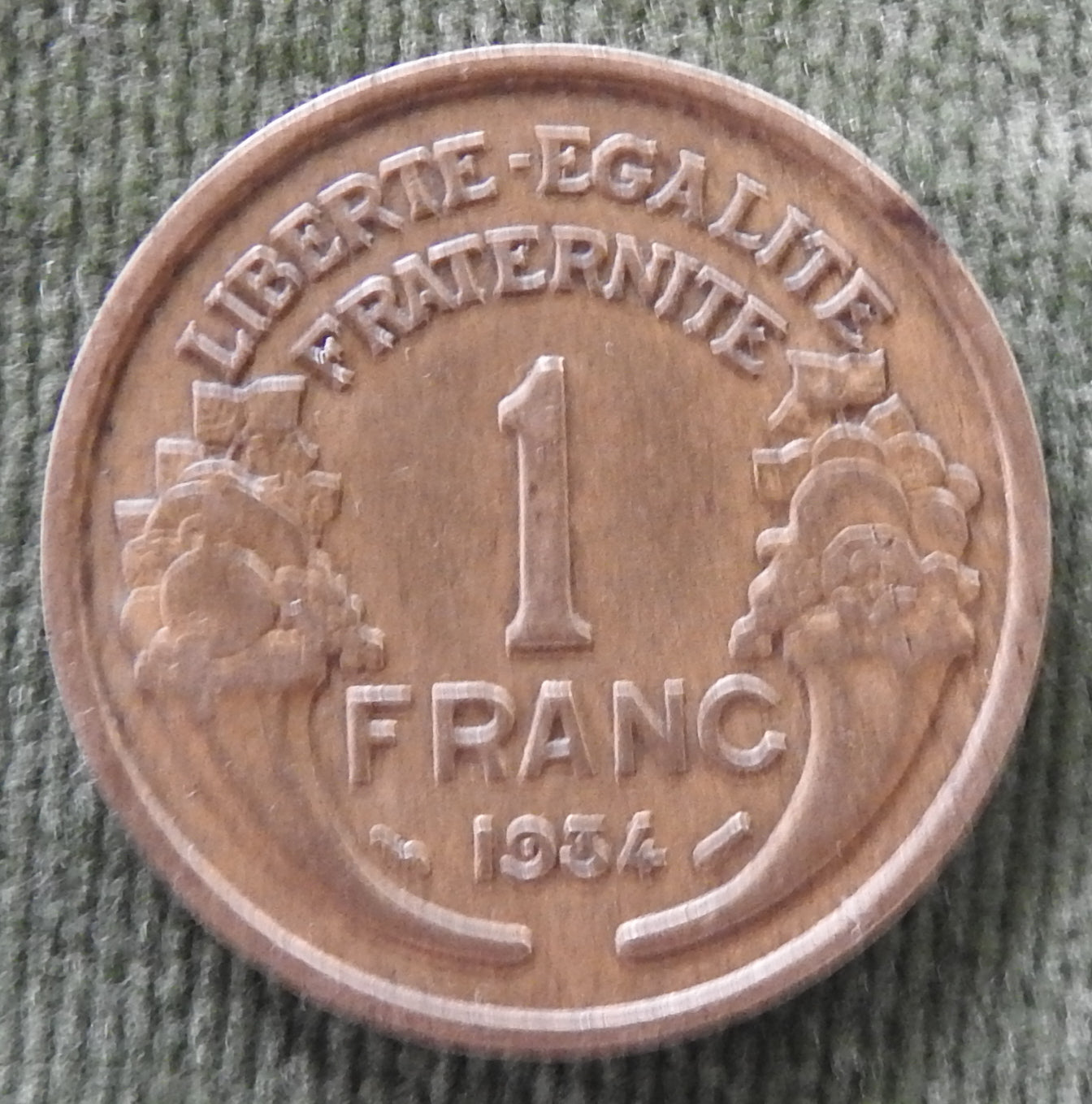 French 1934 1 One Franc Coin Marianne's Head – Gumnut Antiques