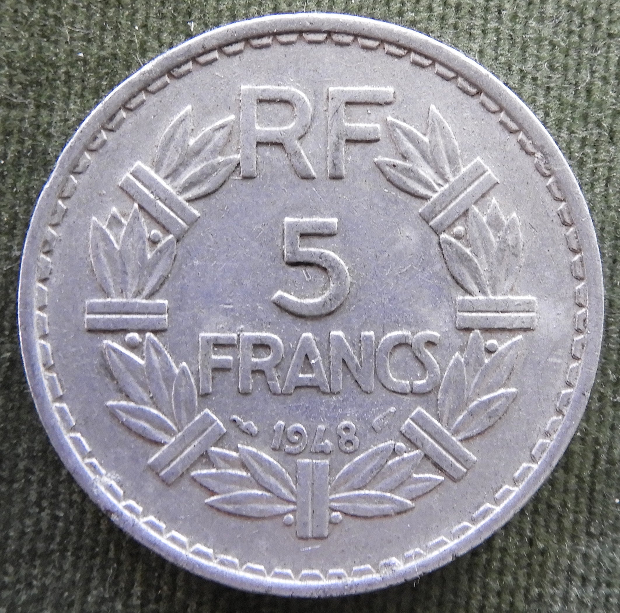 French 1948 5 Franc Coin - Circulated – Gumnut Antiques