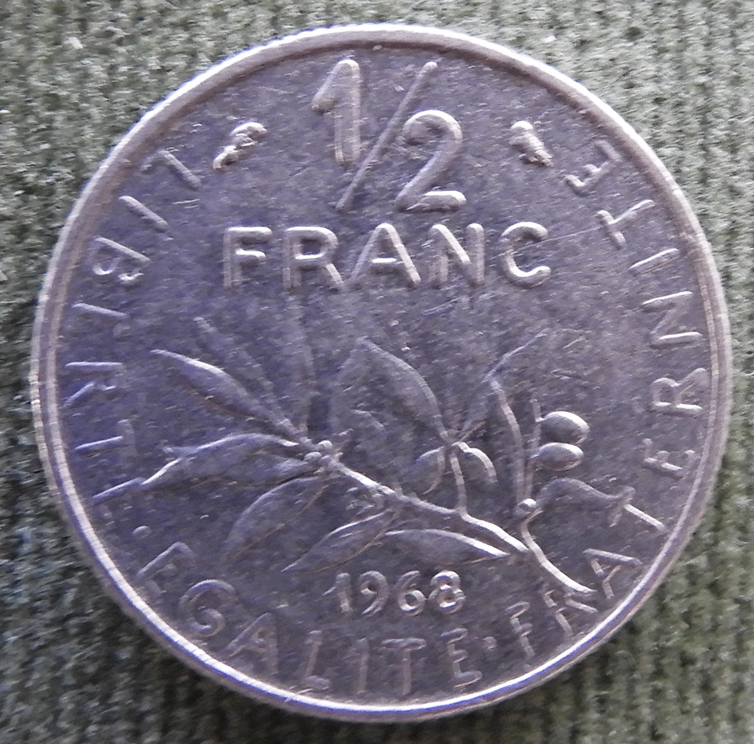 French 1968 1/2 Franc Coin - Circulated – Gumnut Antiques