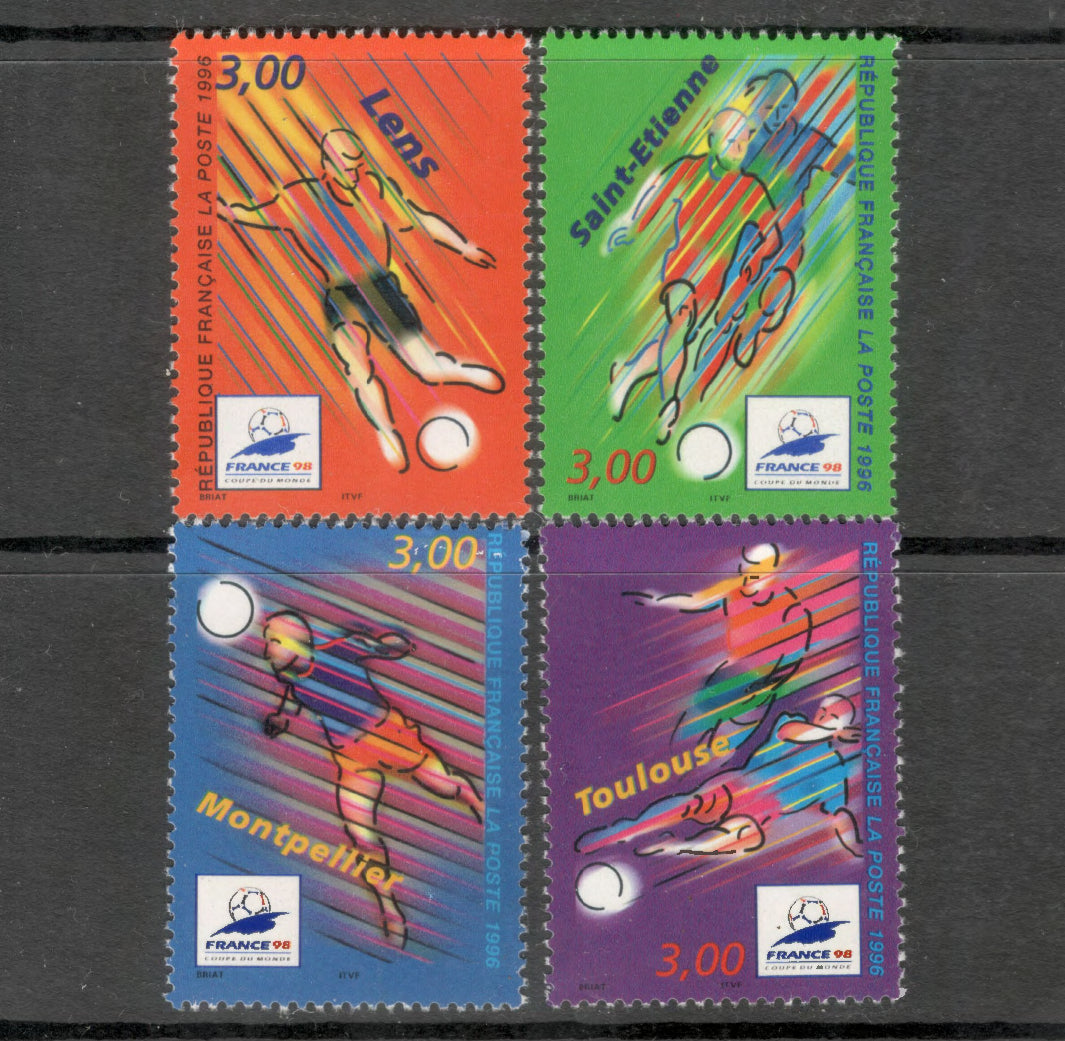 France 1996 3.00 Franc Football World Cup Multicoloured Stamp Set ...
