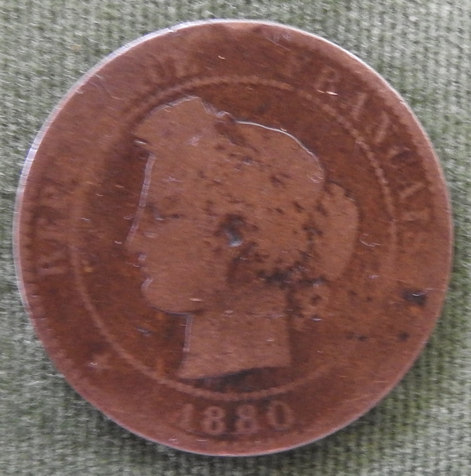 French 1880 A 10 Centimes Coin - Third Republic – Gumnut Antiques