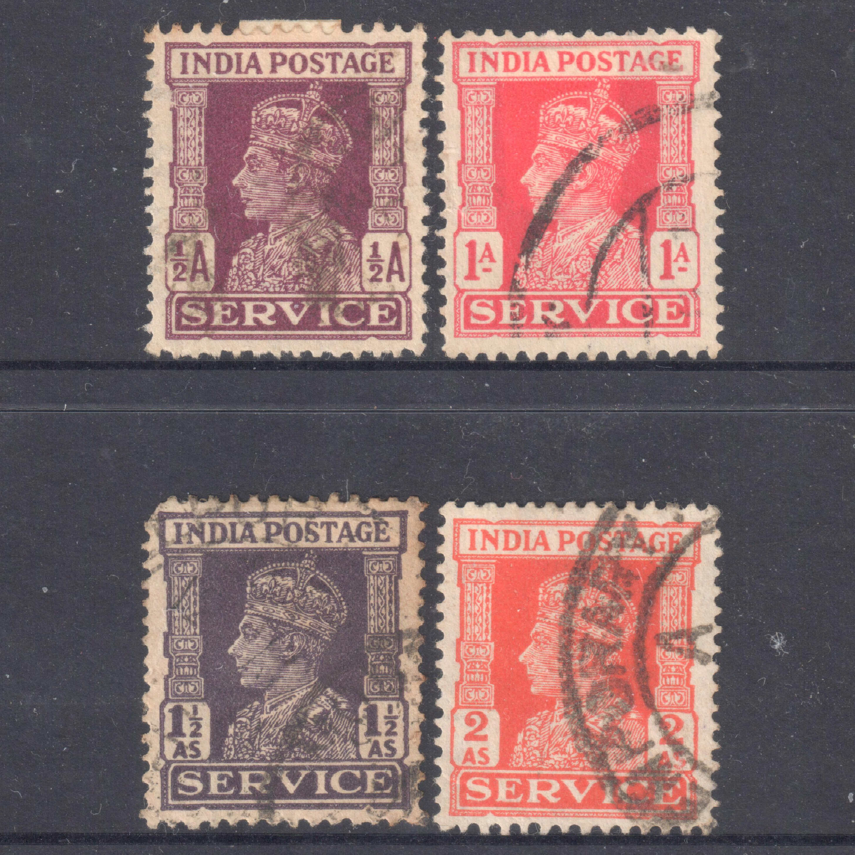 India 1939 -1942 King George V Service Stamps - Perfin:14 – Gumnut Antiques