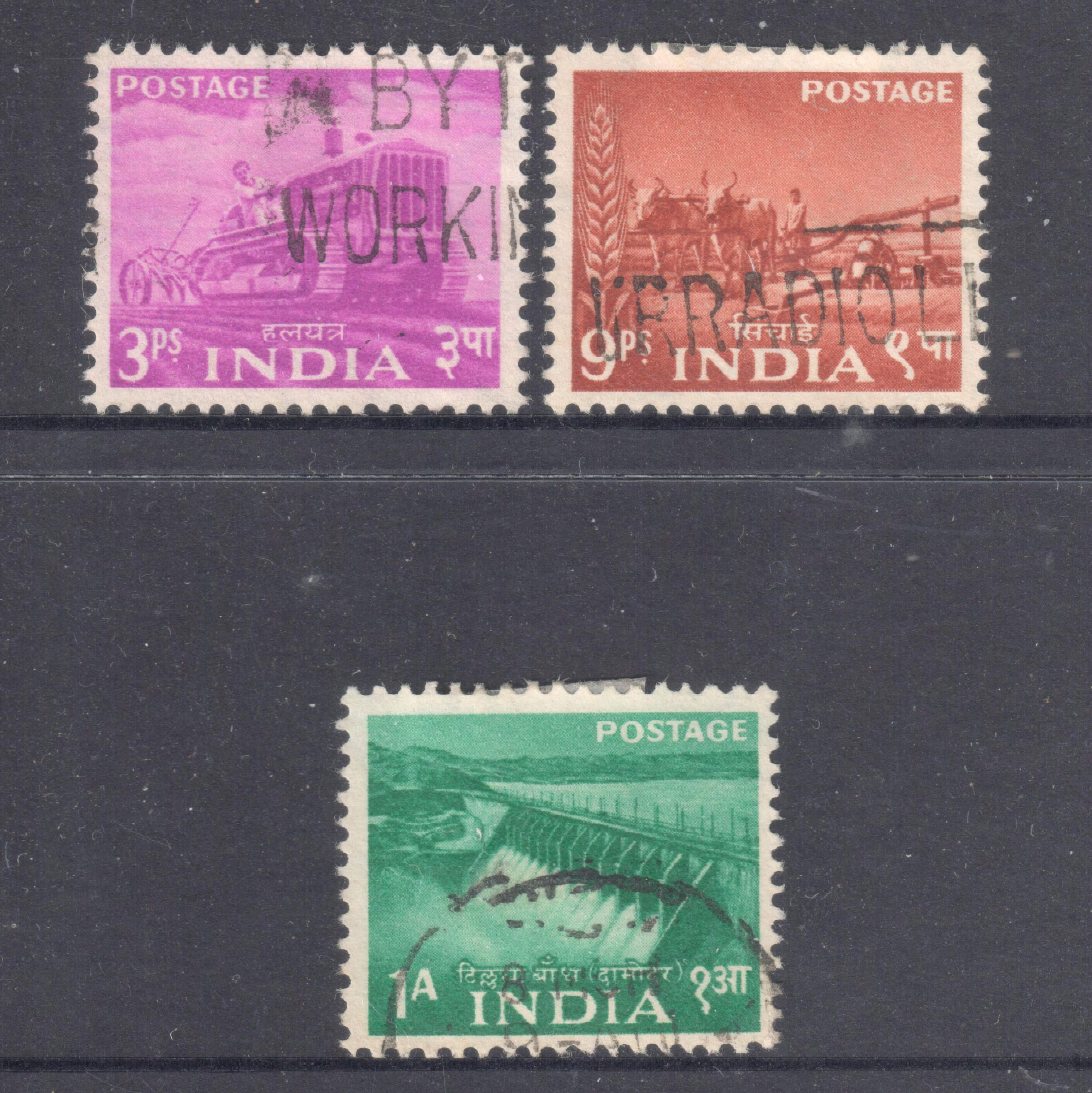 India 1955 Five Year Plan Stamps (3 Stamps) - Partial Set – Gumnut Antiques