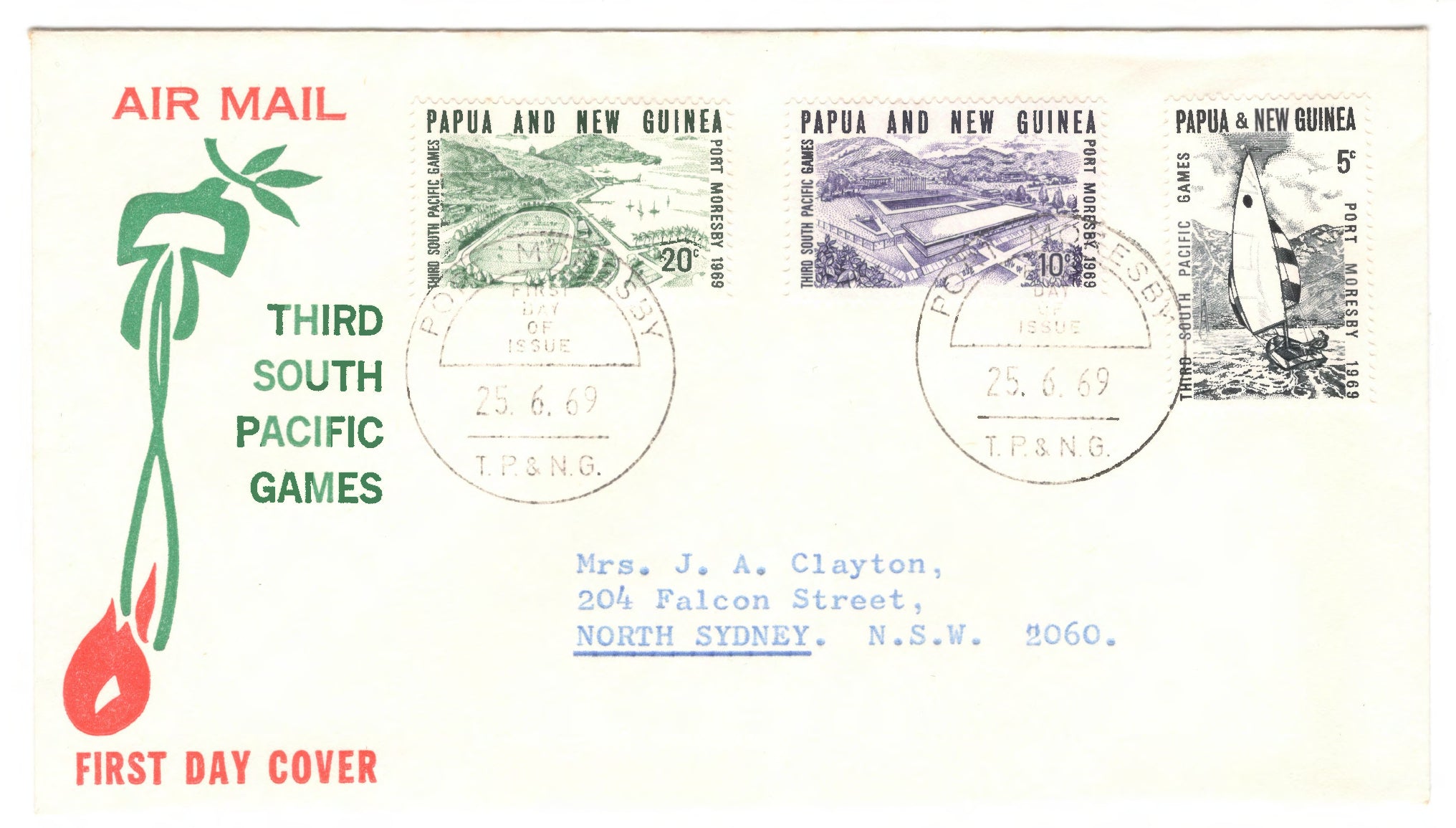 New Guinea PNG 1969 3rd Anniversary of the South Pacific Games Port Mo ...