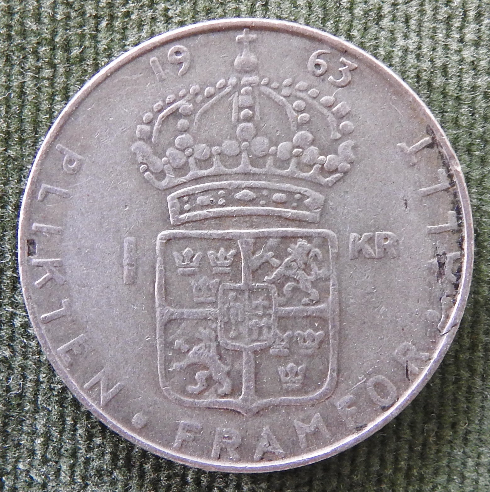 Sweden 1963 1 Kroner King Gustaf VI Adolf Coin – Gumnut Antiques