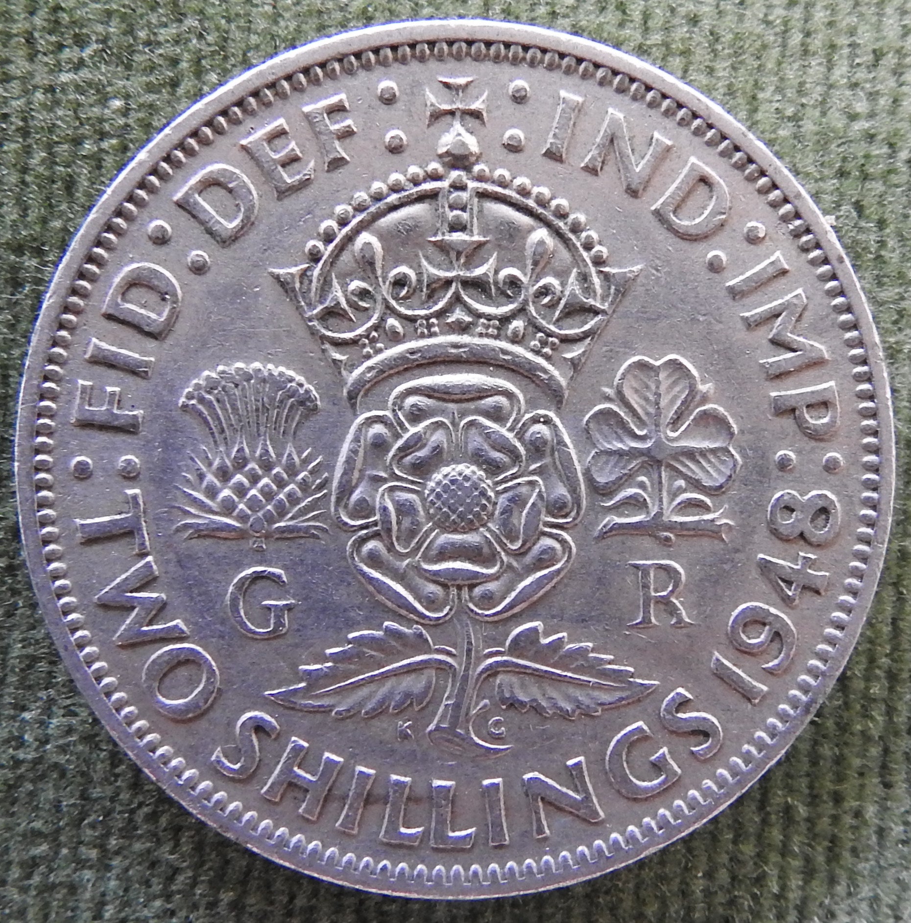 GB British UK English 1948 Two Shillings King George VI Coin - Circula ...