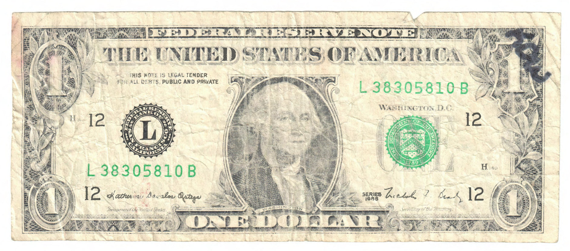USA 1981 $1 One Dollar Banknote San Francisco s/n L 49618315 C – Gumnut ...