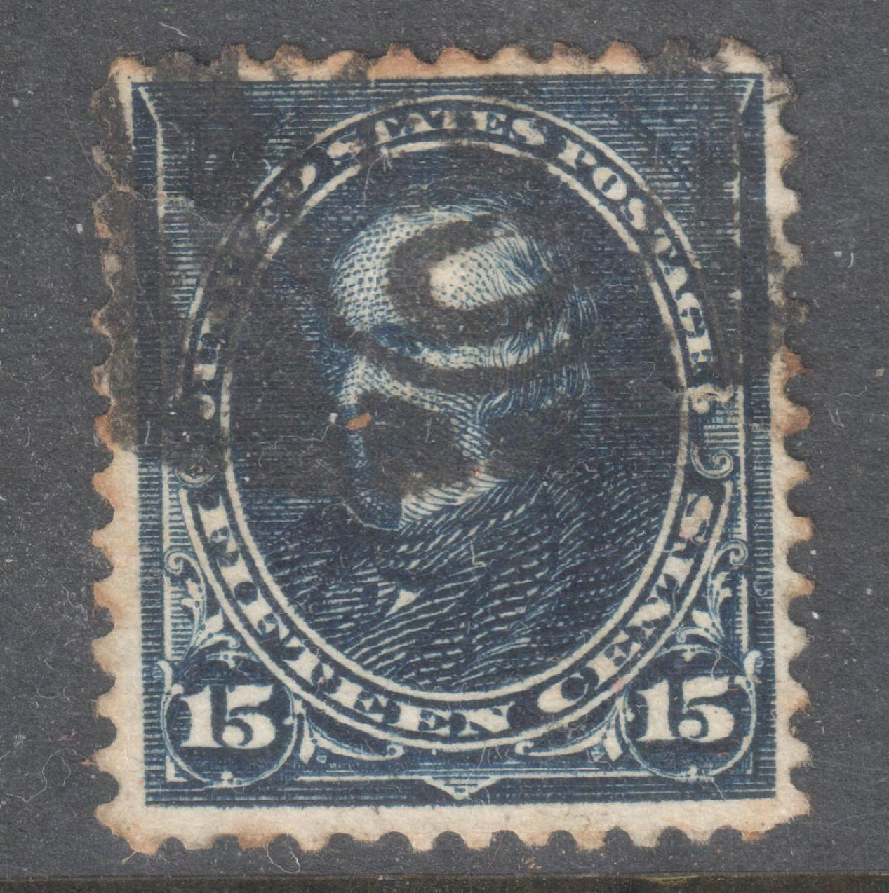 USA America 1894 15c Dark Blue Henry Clay Postage Stamp Perfin:12 ...