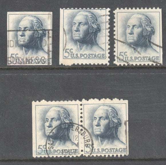USA America 1963 5c George Washington Stamps & Variants - Cancelled ...