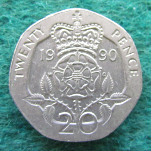GB British UK English 1990 20 New Pence Queen Elizabeth II Coin ...