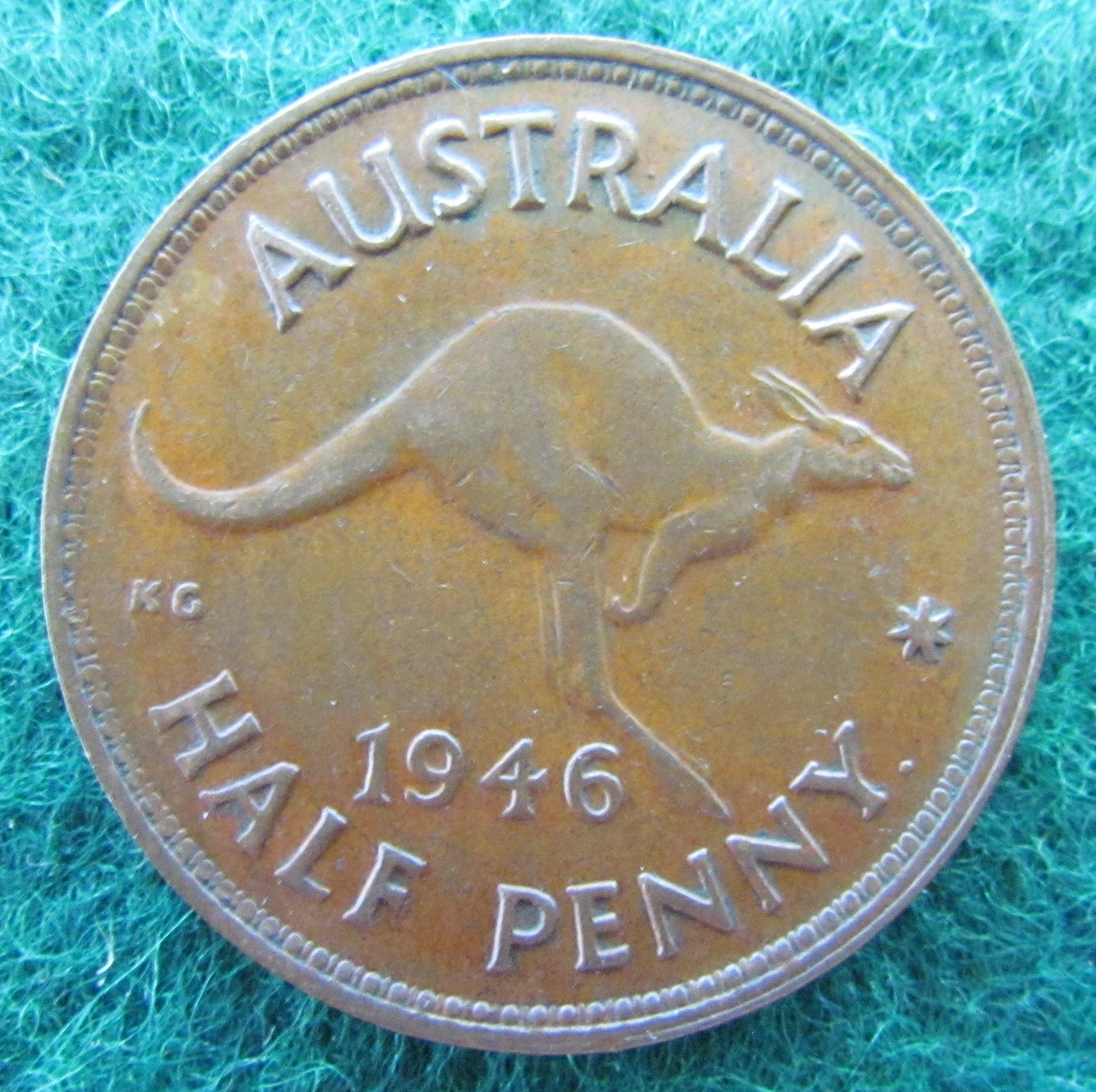 Australian 1946 Y. 1/2d Half Penny King George VI Coin – Gumnut Antiques