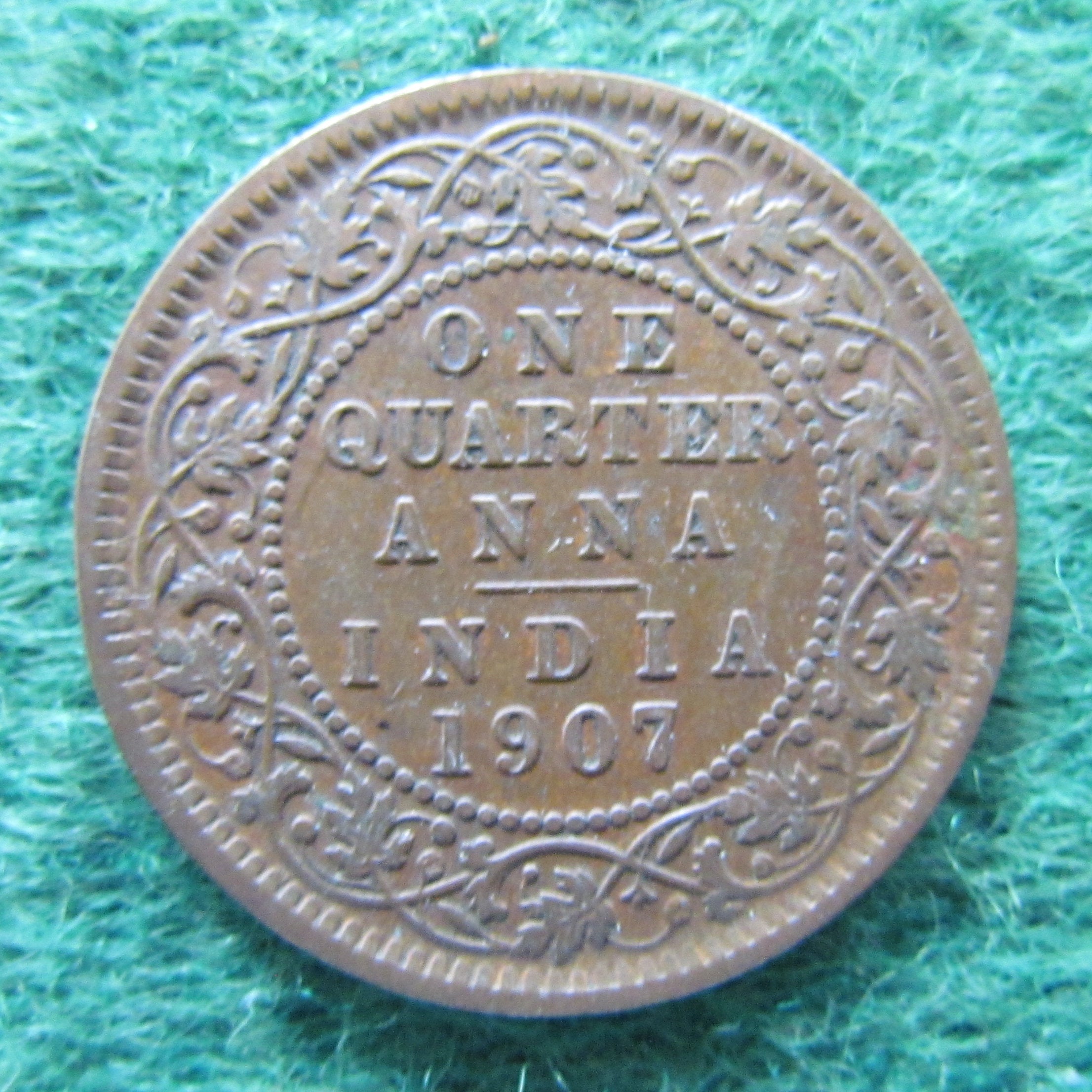 India 1907 1/4 Anna Coin – Gumnut Antiques