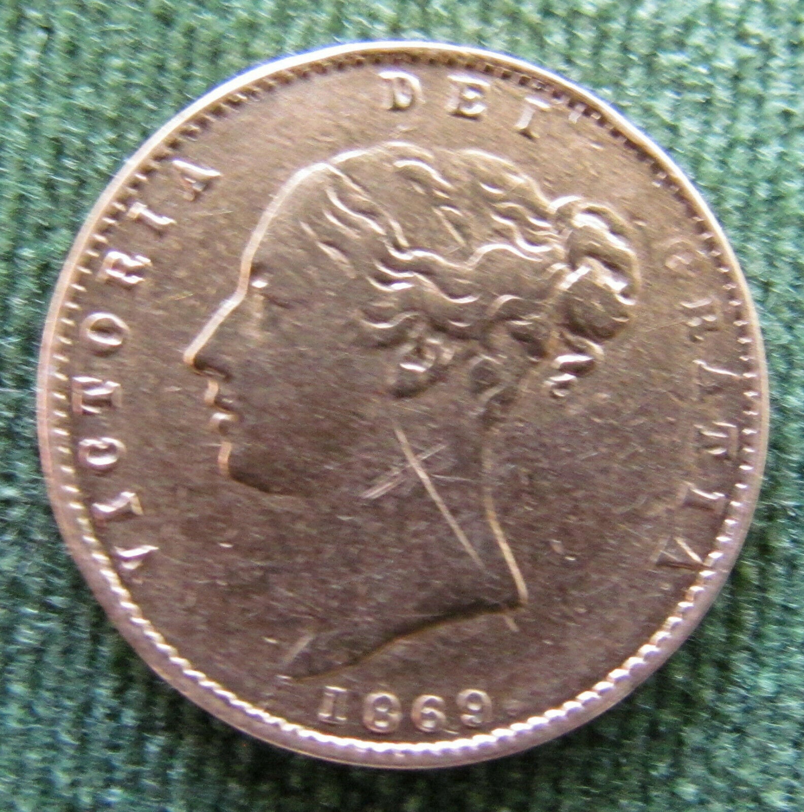 GB England 1869 Gold Bun Head Half Sovereign Coin - Grades as VF ...