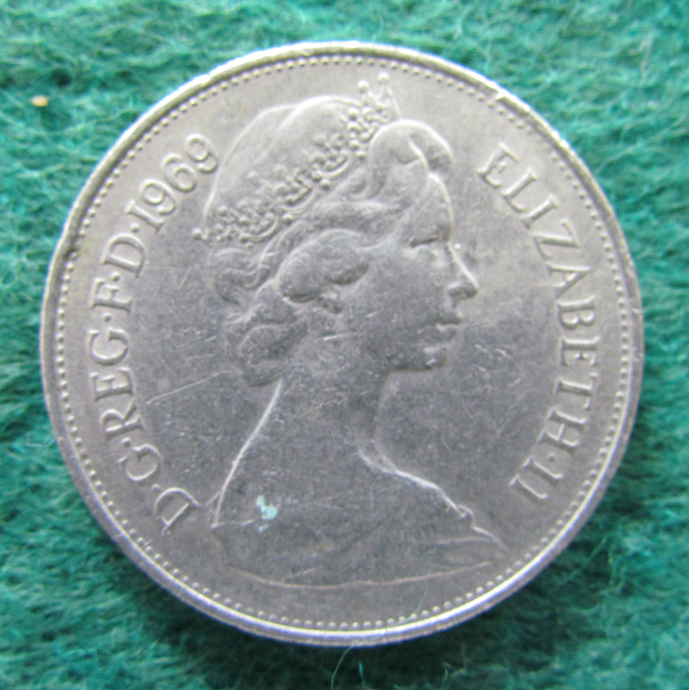 GB British UK English 1969 10 New Pence Queen Elizabeth II Coin ...